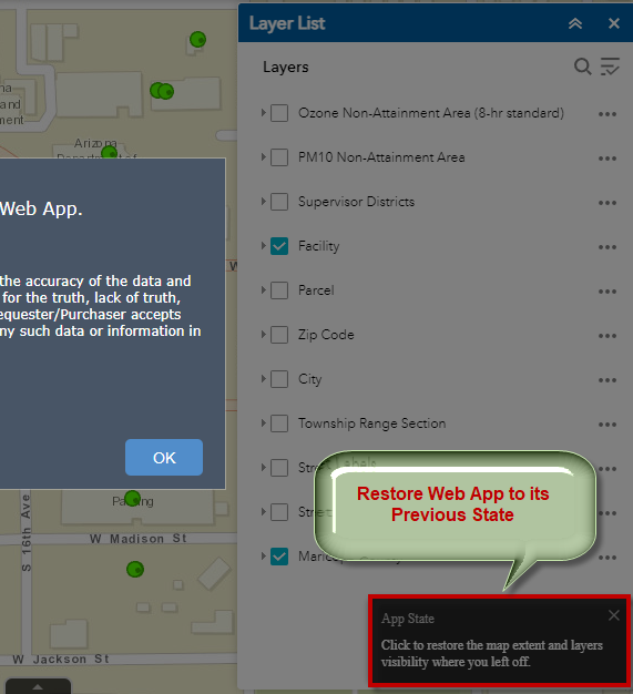 Restoring the Web App to its previous state